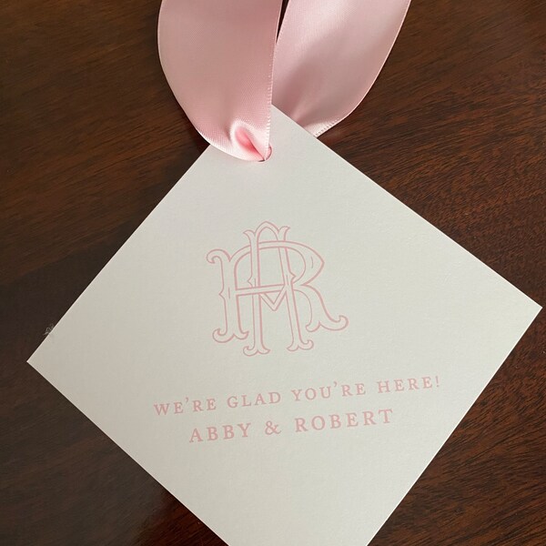 Wedding Monogram Gift Tags, Monogrammed Tags, Custom Monogram, Gift ...
