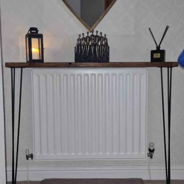 Rustic Radiator Cover With Hairpin Legs | Radiator Shelf - Etsy UK