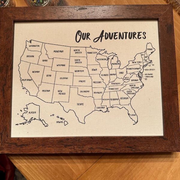 USA Map With Push Pins to Track Travels, Our Adventures Travel Map ...