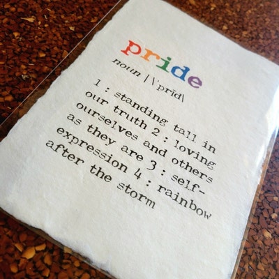 Pride Definition Print in Typewriter Font on 5x7, 8x10, 11x14 Handmade ...