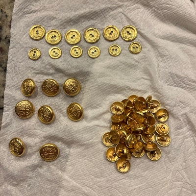 Gold Plated Ball Buttons With Wire Loop Shank 9 Mm Diameter approx 3/8 ...