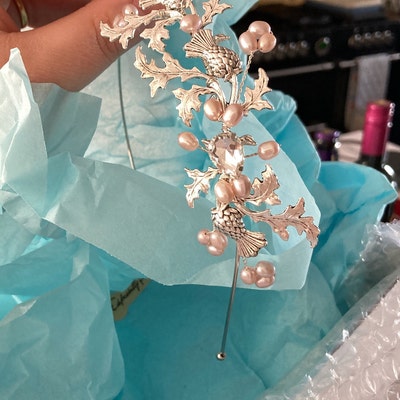 LUNA // Gold Blue Scottish Thistle Hair Pins for Bride Bridal Hair Pin ...