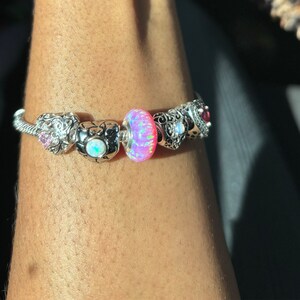 Opal Pandora Charm Gem Bead White, Gift for Her, Fits Armband Bracelt ...