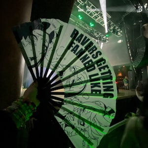 Disco Ball Rave Fan Rave Fan Rave Fan Holster Festival Fan Bamboo Clack ...