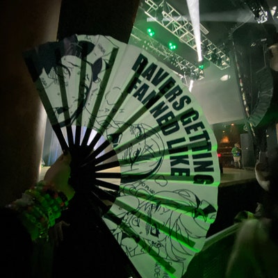 Disco Ball Rave Fan Rave Fan Rave Fan Holster Festival Fan Bamboo Clack ...