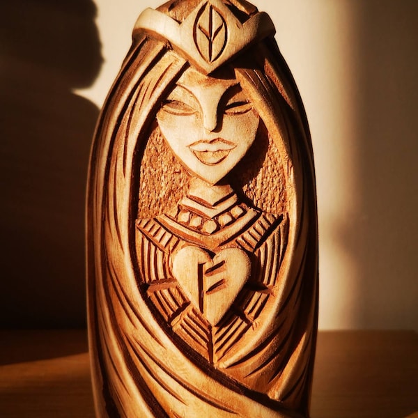 Freya Statuette Hand Made From Linden. Original Hand Carved Freya ...