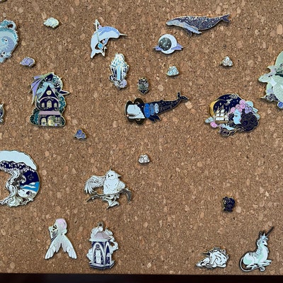 Gold Ocean of Sky Floating Islands Hard Enamel Mini Pin Set Night ...