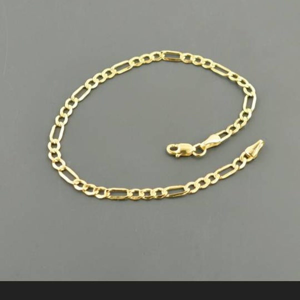 14K WHITE GOLD ANKLET 2.0MM Wide Double Curb Link 10 Inch Spring Ring ...