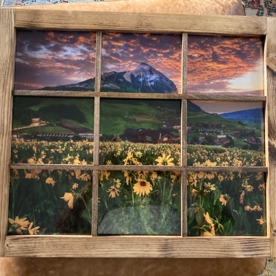 8x10 Distressed Rustic Window Picture Frame, 4 Paned Window Frame ...