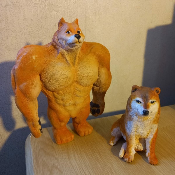Swole Doge and Cheems the Meme Dog Resin Figure Handmade Del Dogecoin ...
