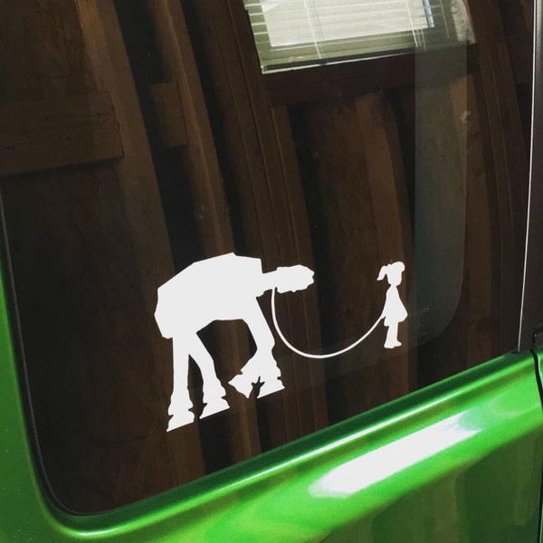 AT-AT Star Wars Decal | Disney At-at Decal | Girl With At-at Sticker ...