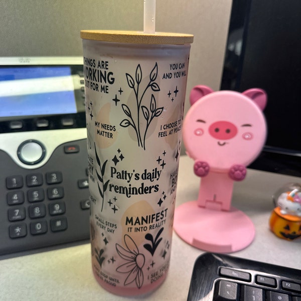 Daily Reminders Glass Tumbler Affirmations Glass Cup 25oz Daily ...