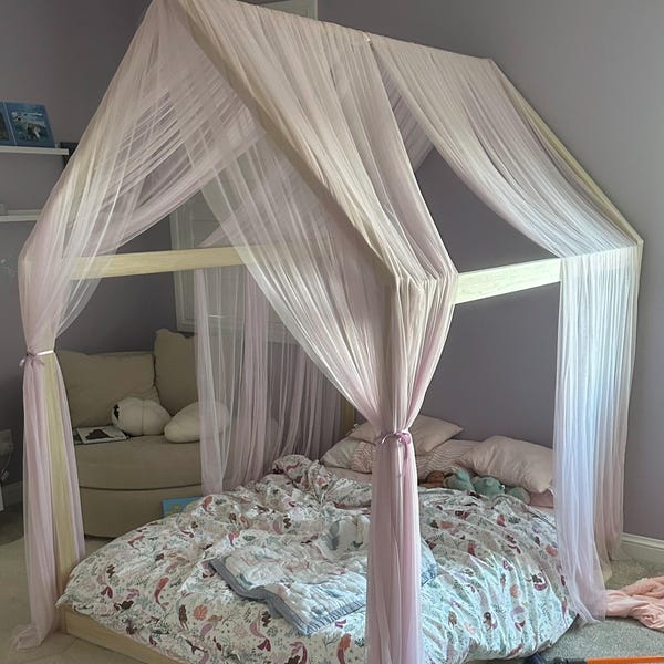 Dusty Rose Canopy, Tulle Canopy Bed , Rose Pink Bed Curtain, Crib ...