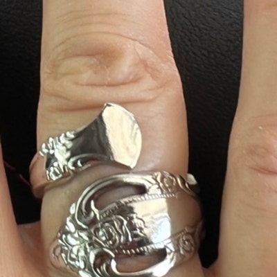 Art Deco Heather Spoon Ring Clean and Smooth Lines - Etsy