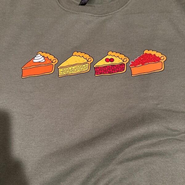 Thanksgiving Pie Sweatshirt, Thanksgiving Cherry Pie Shirt, Pumpkin Pie ...