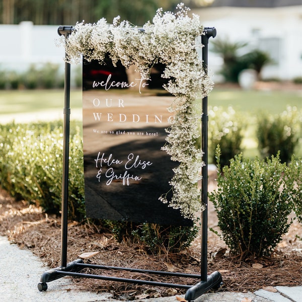 Entrance Wedding Welcome Sign, Personalized Acrylic Modern Signage - Etsy