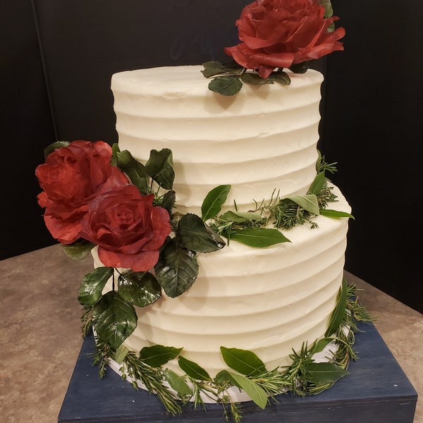 CAKE TOPPER, ROSE Wafer Paper , Edible Flowers, Wedding Cake Decor ...