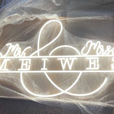Custom Wedding Name Neon Sign, Battery Operated Upgrade Available ...