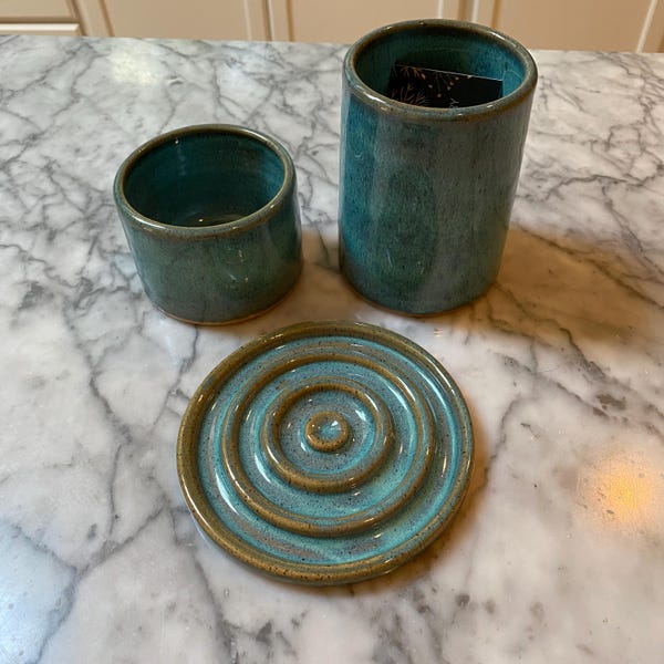 Colorful Ceramic Triangle Soap Dish | Draining | Handmade | Longer ...