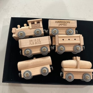 Personalised Wooden Birthday Train Set Traditional Wooden - Etsy