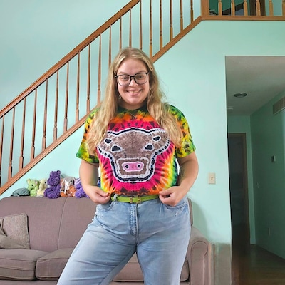 Hand Dyed Made to Order Cow Tie Dye Shirt, Rainbow Cow Tie Dye, T-shirt ...