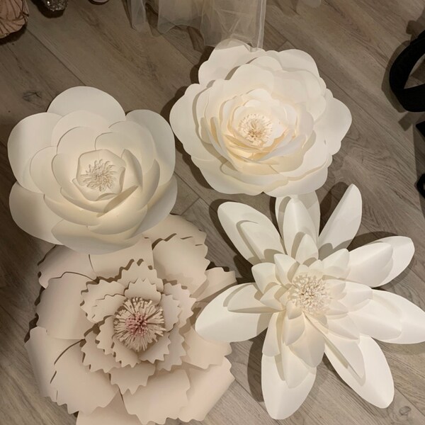 Large Paper Flower Printable Paper Flower Templates Giant Paper Flower ...