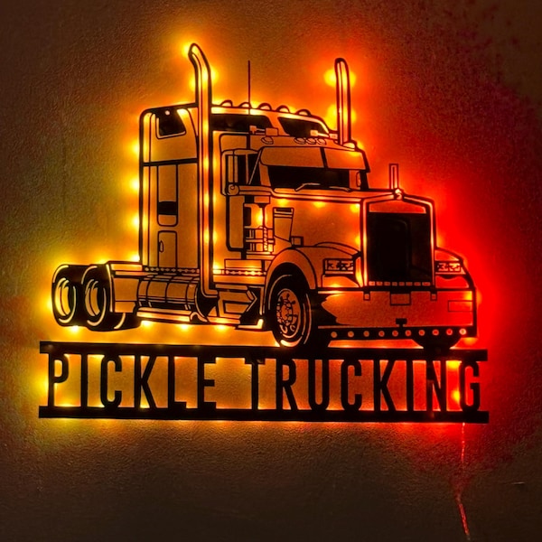 Custom US School Bus Metal Wall Art LED Light Personalized Bus Driver ...