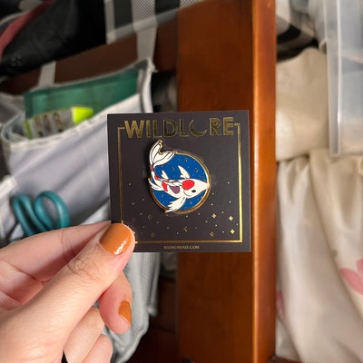 Midnight Lunar Rabbit Hard Enamel Pin - Etsy