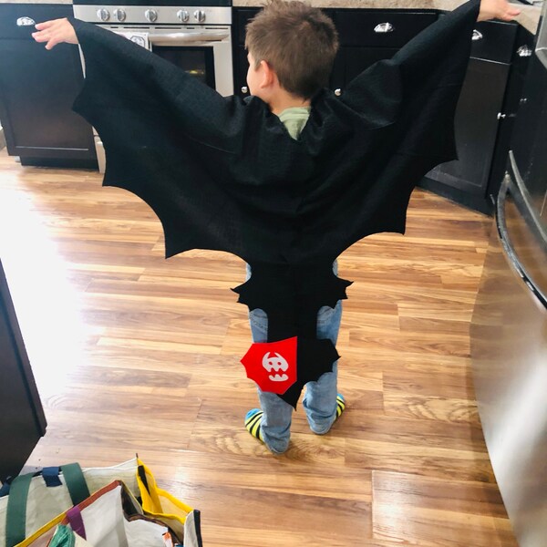 Black Dragon Costume With Wings, Kids Party Dragon Costume, Black Scaly ...