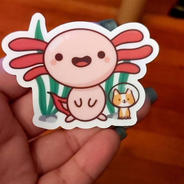 Axolotl Sticker, Pink Axolotl Sticker, Black Axolotl Sticker, Kawaii ...