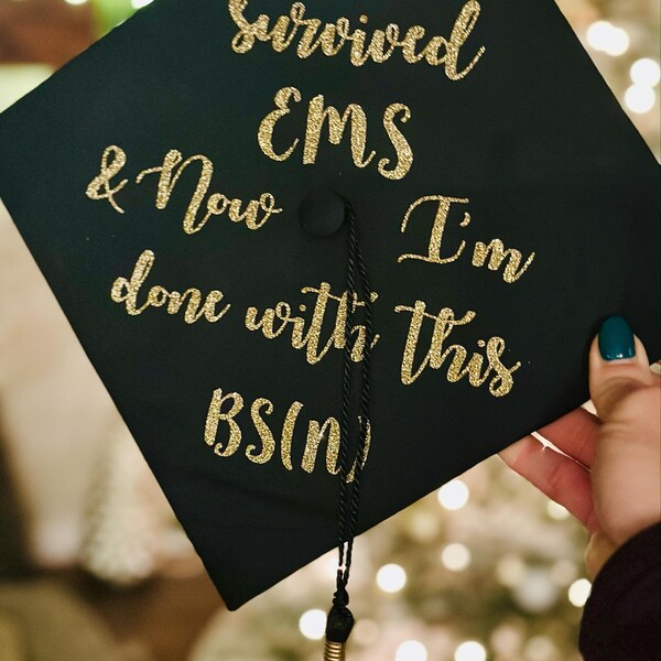 Custom Graduation Cap Iron on Transfer, Graduation Cap Decal, Custom ...