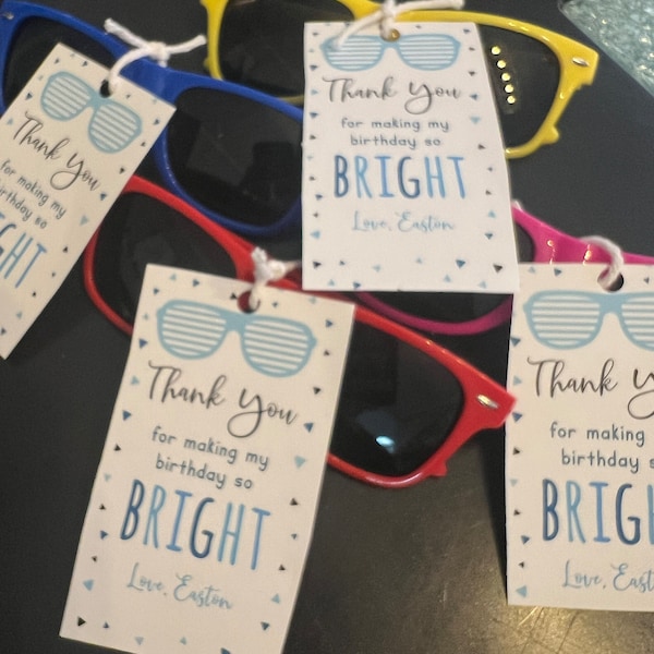 Editable ONE Cool Birthday Thank You Tags, Favor Tags, First Birthday ...