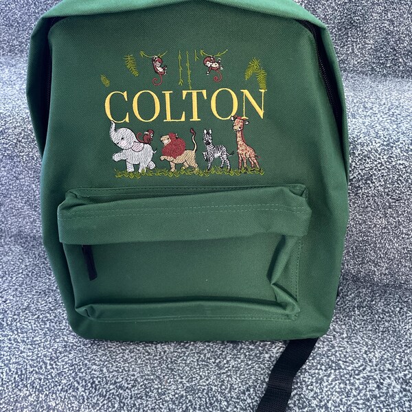 Personalised Toddler Backpack, Embroidered Elephant Rucksack, Lion ...