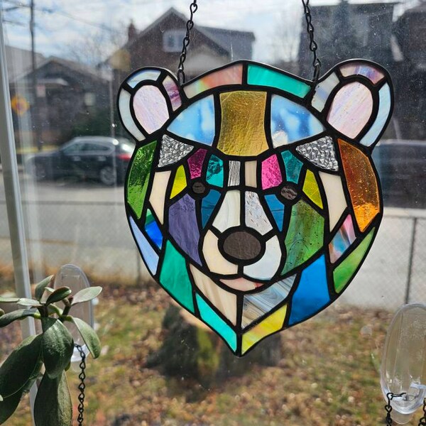 Bear Stained Glass Pattern, Digital PDF Download, Bear Template, Stain ...