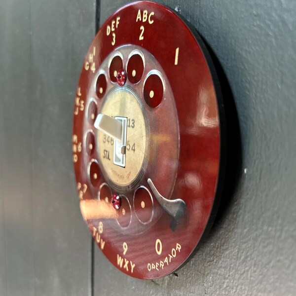 Vintage Dark Red Telephone Dial Precision Laser Cut Toggle and Decora ...