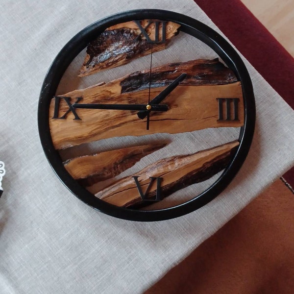 Big Wood and Metal Wall Clock, Wooden Wall Art, Made to Order Metal ...