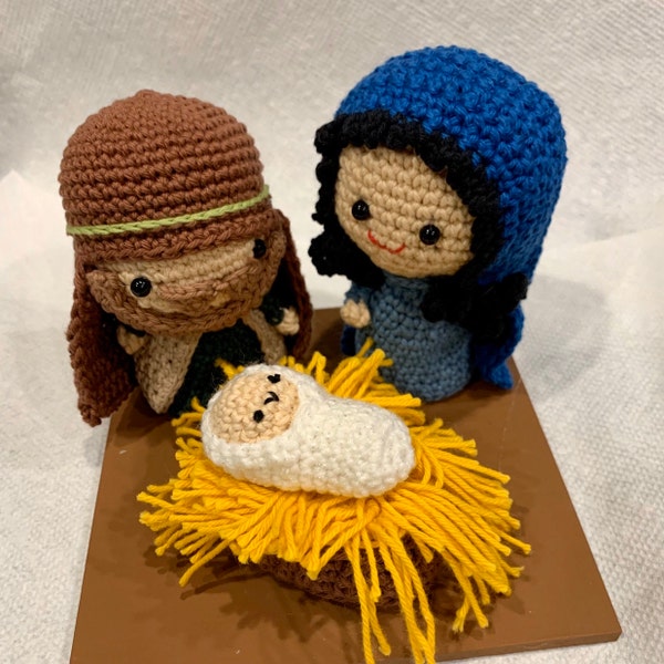 PATTERN: Nativity Amigurumi Set, Mary, Joseph, Baby Jesus, Manger Scene ...