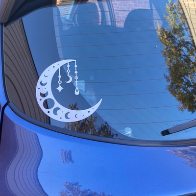 Moon Car Decal Moon Cycle Decal Sticker Crescent Moon Car Decal Sticker ...