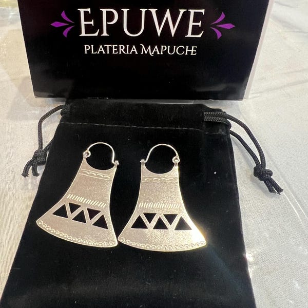 Handmade Earrings in 950 Silver, Mapuche Star Design, WANGÜLEN. With ...