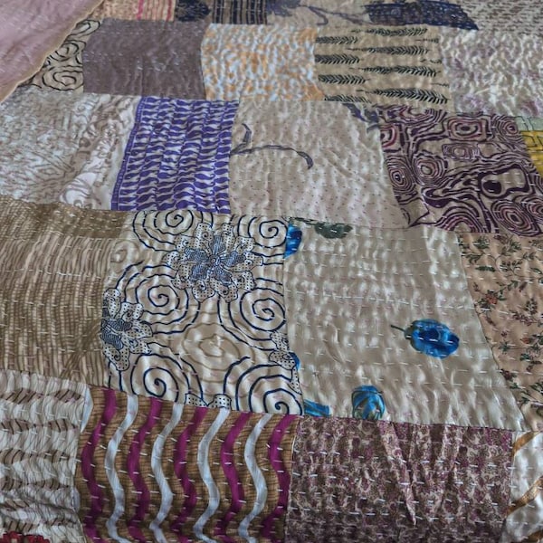 Bohemian Patchwork Quilt Kantha Quilt Handmade Vintage Quilts Boho Twin ...