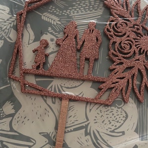 Family Cake Topper With Kids, Family Wedding Cake Toppers, Cake Topper ...