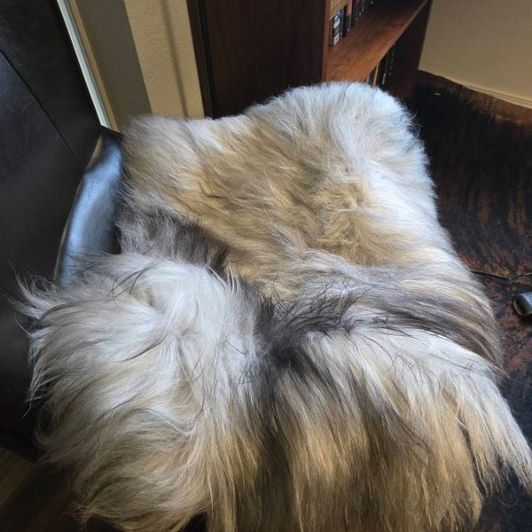 GIANT SHEEPSKIN Double XXL Mouflon Throw Genuine Leather Sheep Skin 48 ...