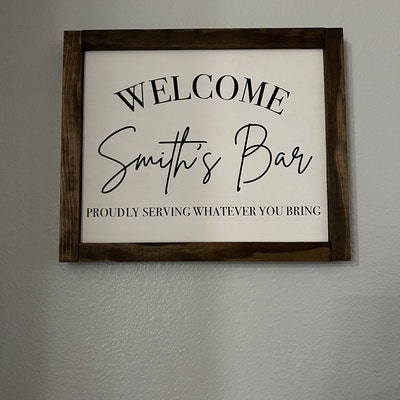 Custom Bar Farmhouse Wooden Sign, Man Cave Decor, Bar Sign ...