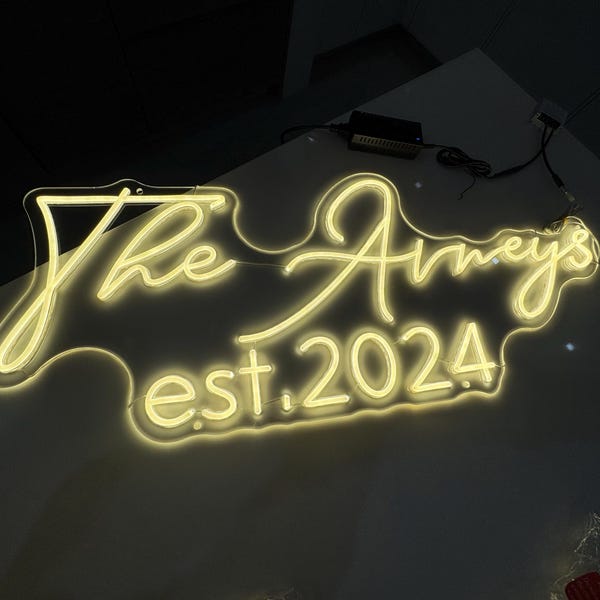 Neon Name Sign Custom, Wedding Neon Sign Name, Neon Sign Battery ...