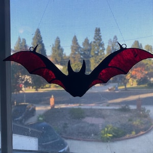 Halloween Bat Stained Glass Bat Decor Window Hangings Stained Glass ...