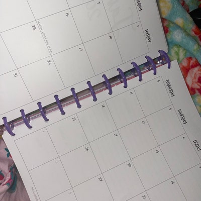 Undated MONTHLY CALENDAR for Discbound Planners, CLASSIC Font, Letter ...