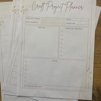 Craft Planner Printable, Organize Your DIY Crafts, Craft Project ...