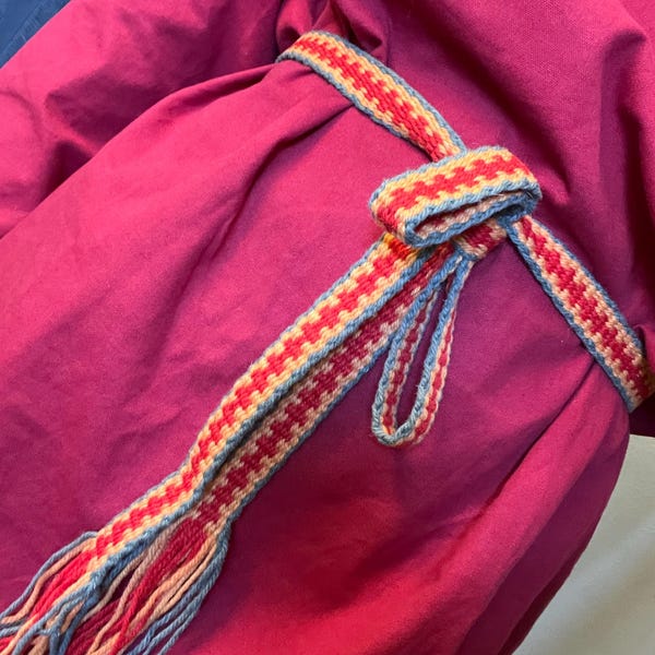 Medieval Woven Belt, Viking Trim Replica, Hand Woven Woolen Trim, Wool ...