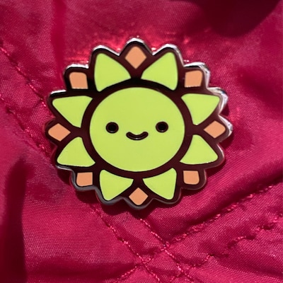 Happy Sun Enamel Pin - Etsy