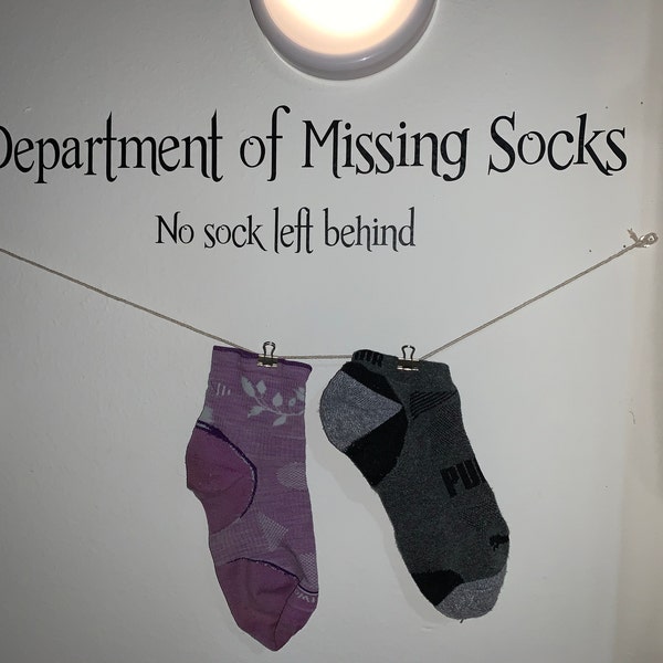 Custom Department of Missing Socks Wall Decal for Laundry Room - No ...